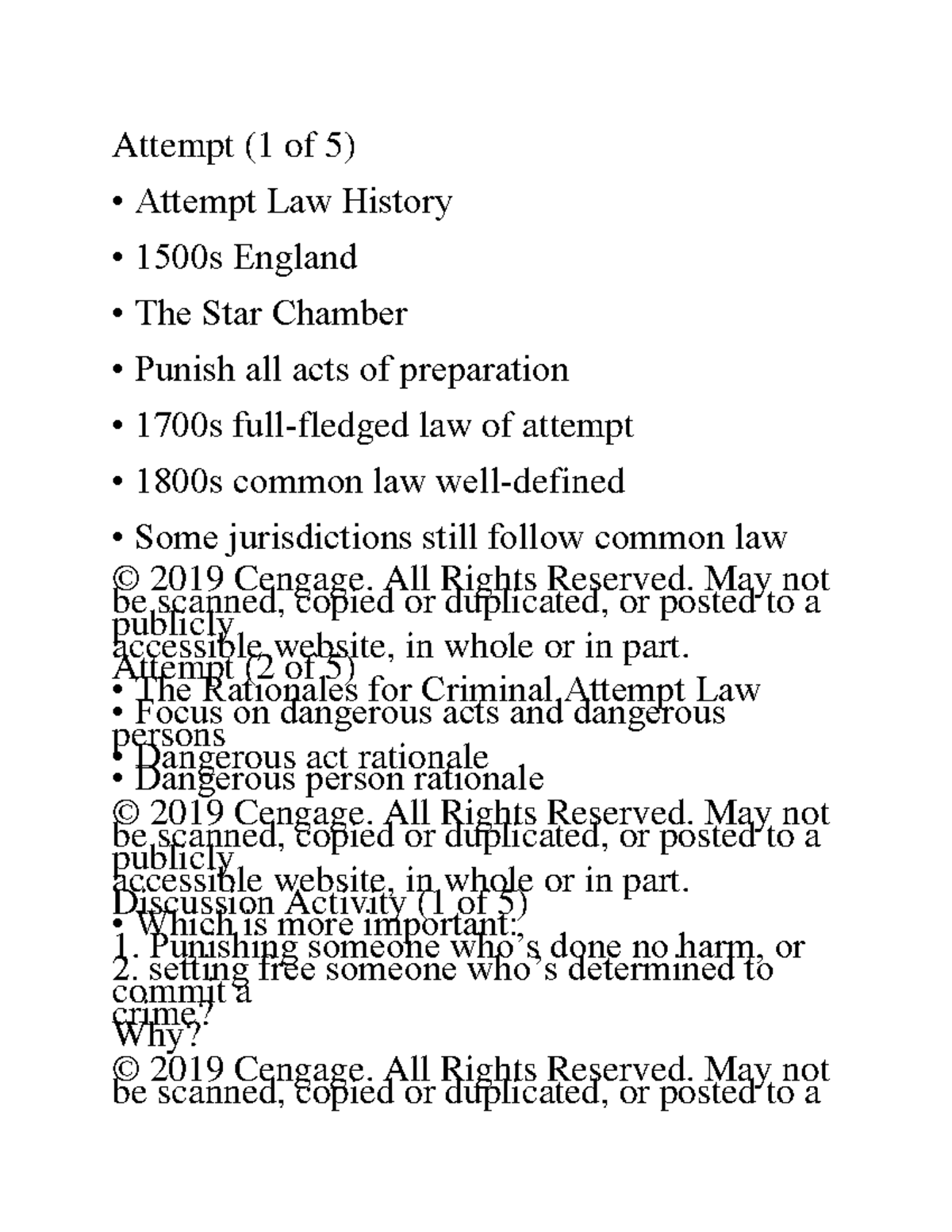 Chapter 8- Inchoate Crimes - Attempt (1 of 5) Attempt Law History 1500s ...