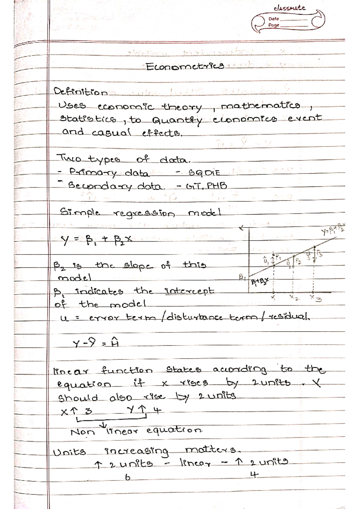 Econometrics Entire Notes - Studocu