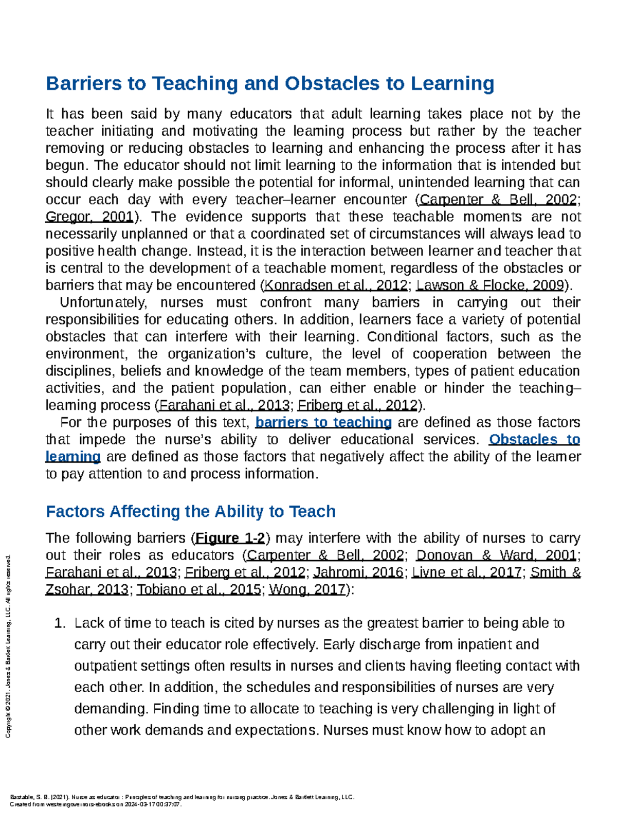 Teaching Barriers - support documents - Barriers to Teaching and ...