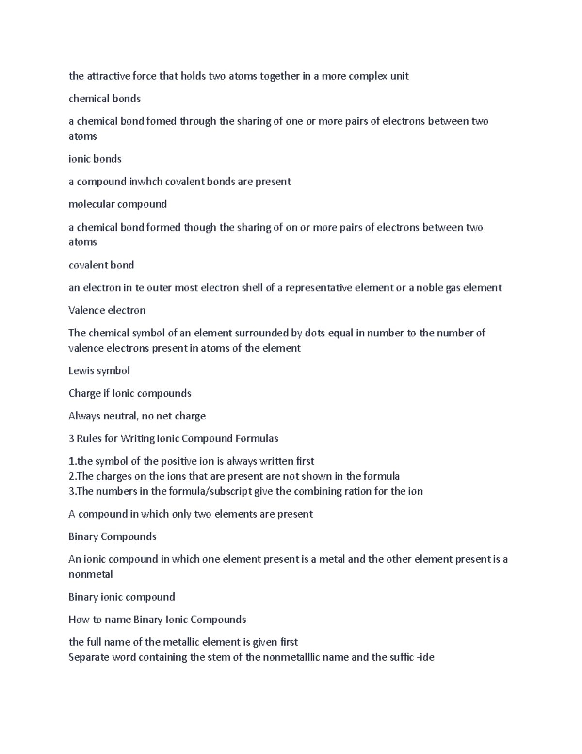 Chem 1020 chap 4 - Transcripts for notes to have an easier way to find ...