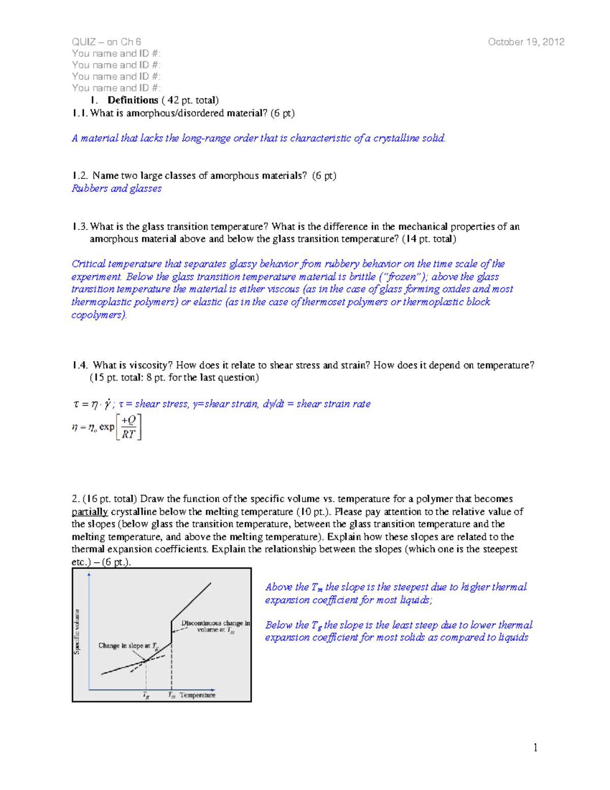 Yushin - Quiz 4 (Ch. 6) - Fall 2012 - QUIZ – on Ch 6 October 19, 2012 ...