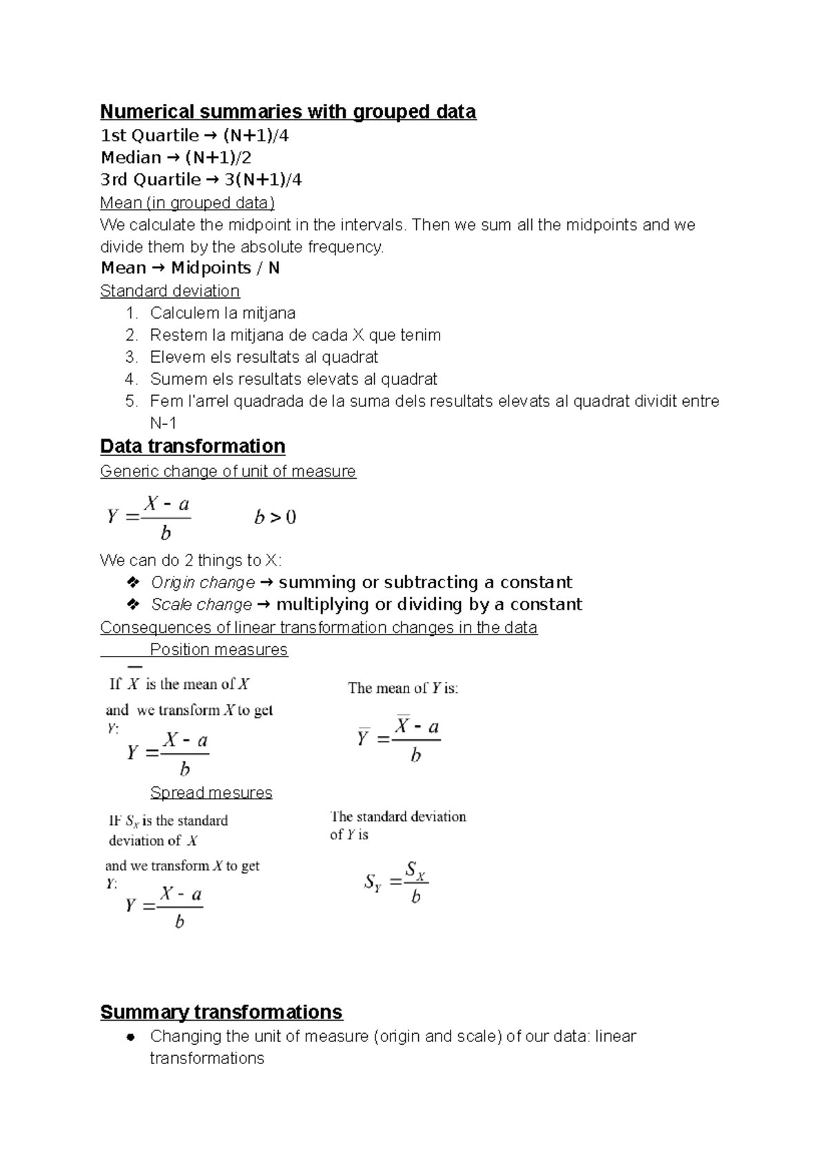 Lecture 3 Numerical Summaries In Grouped Data Transforming Data Normal Distributions I