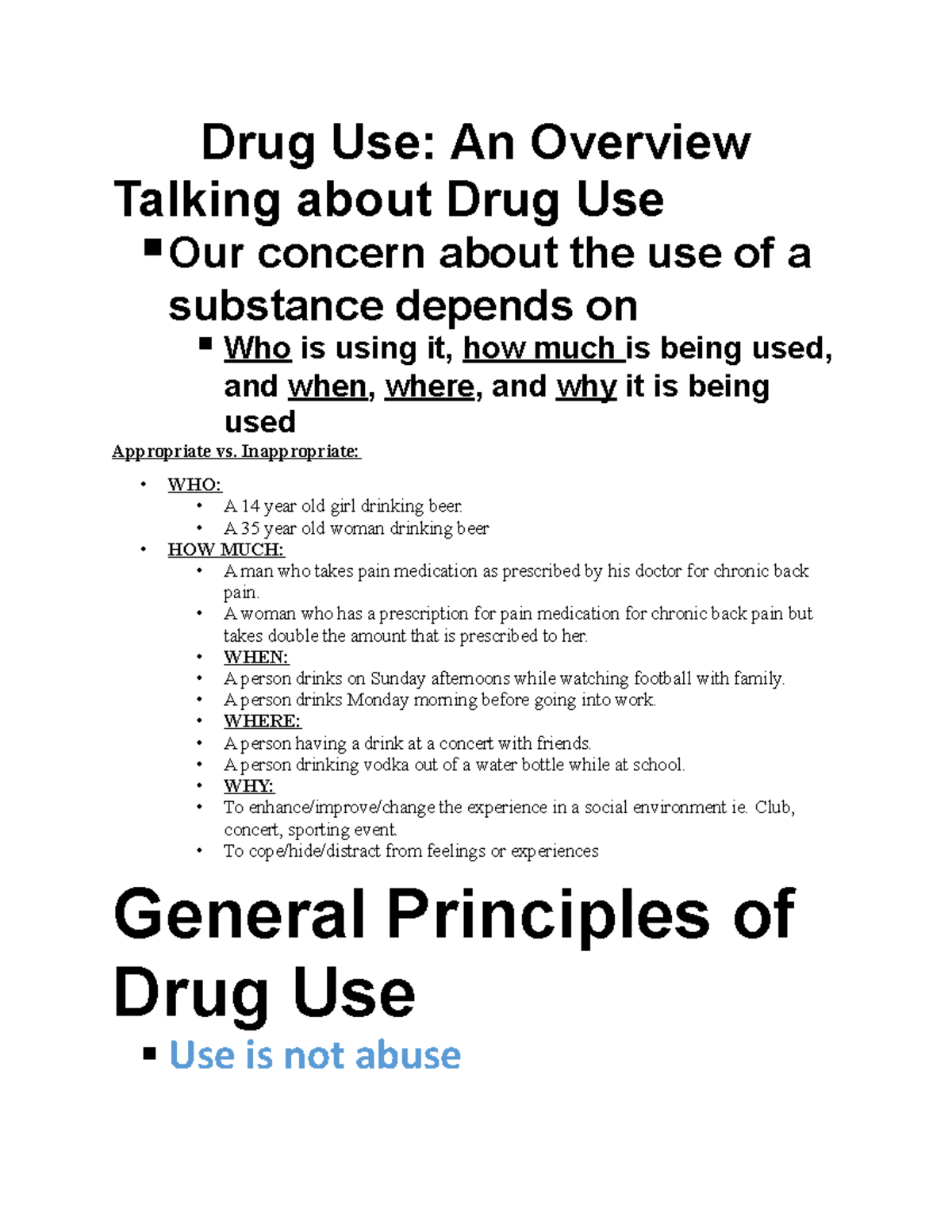 Drug Use - drug use overview, common concerns, abuse vs dependence ...