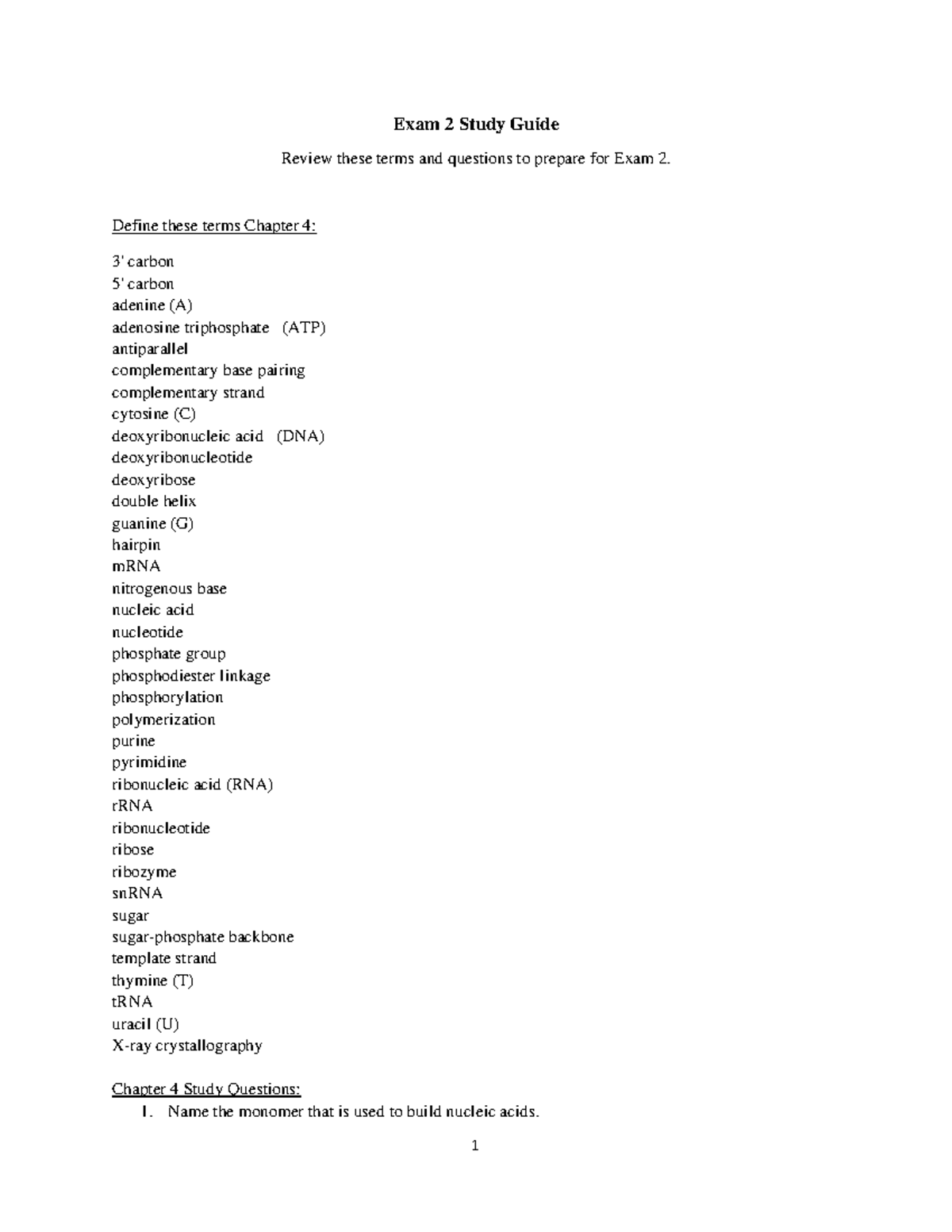 Exam 2 Study Guide F22 - Exam 2 Study Guide Review these terms and ...