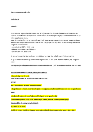 Cases woonkredieten - Marc moors - Cases woonkredieten 1) Na het ...