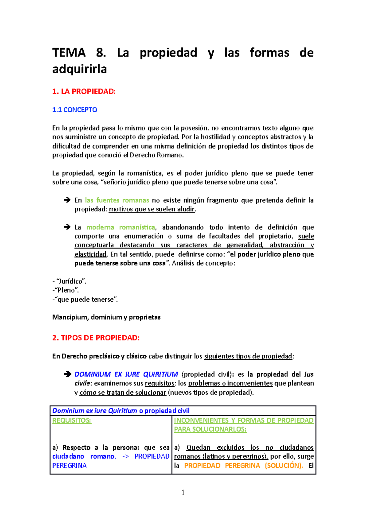 Derecho Romano I. La propiedad - TEMA 8. La propiedad y las formas de ...