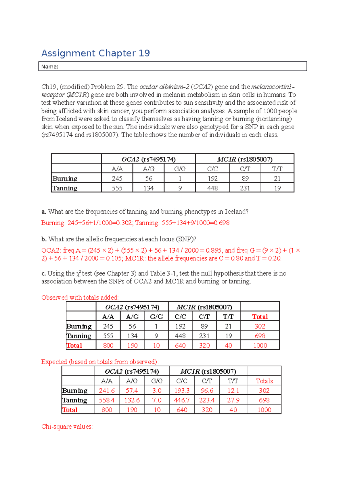 Assignment Chapter 19 Answer - Assignment Chapter 19 Name: Ch19, (modified) Problem 29. The ...
