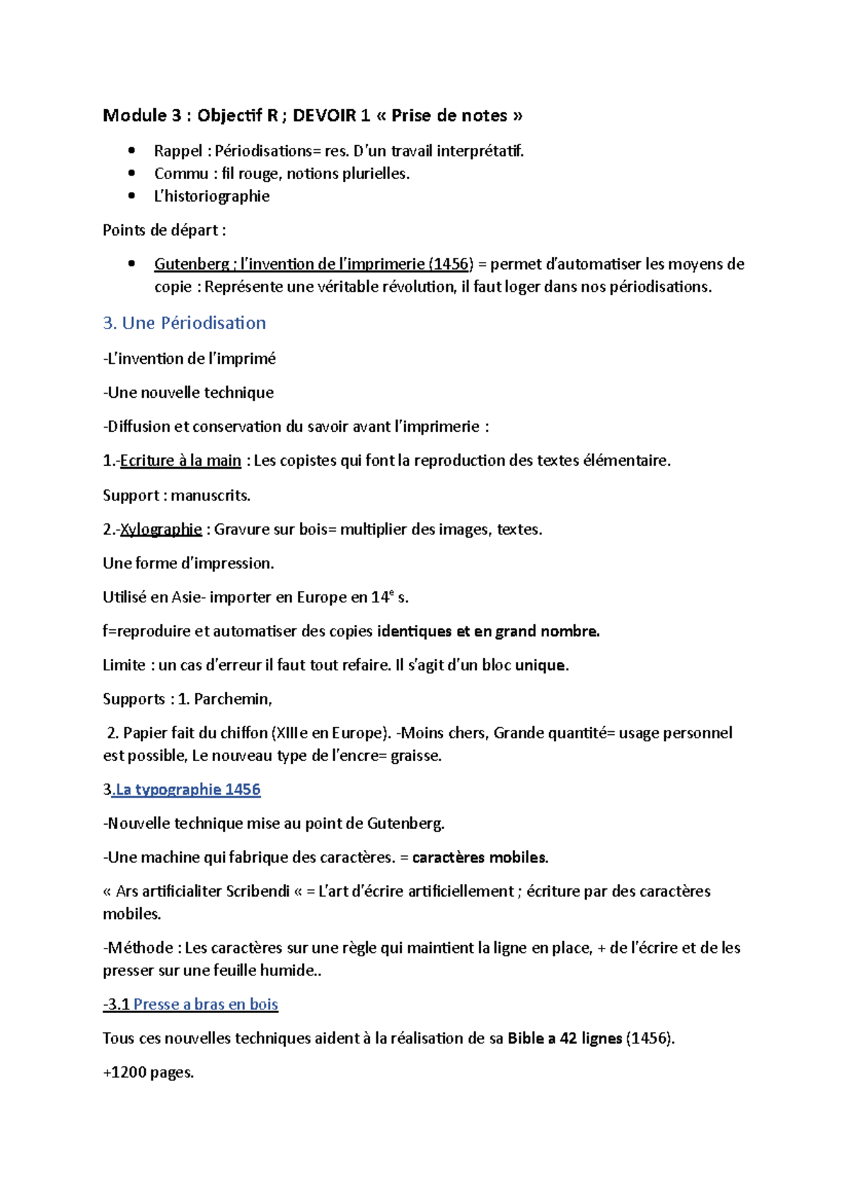 Devoir 1 d'objectif R - homework pour objectif r en relation avec histoire moderne - Module 3 ...