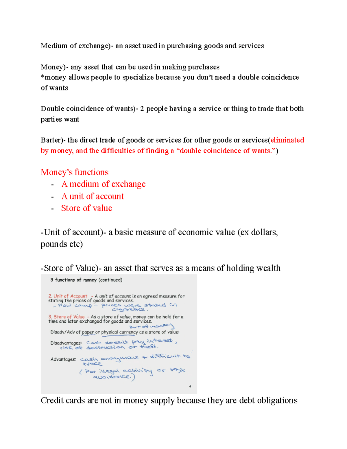 Econ 3 Chapter 22 - Medium of exchange)- an asset used in purchasing ...