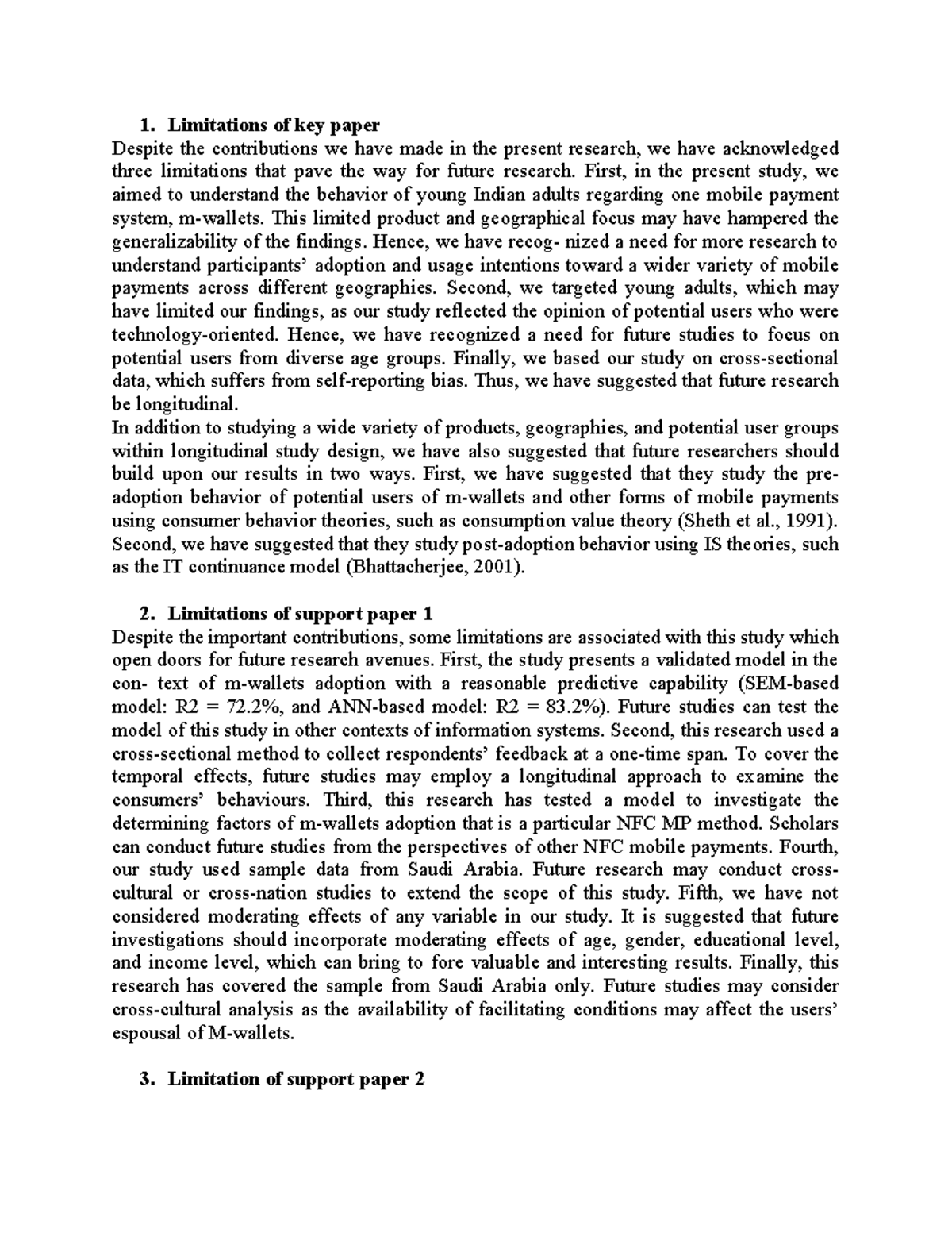 Limitations PPNC - Summary kinh tế vi mô - Limitations of key paper ...