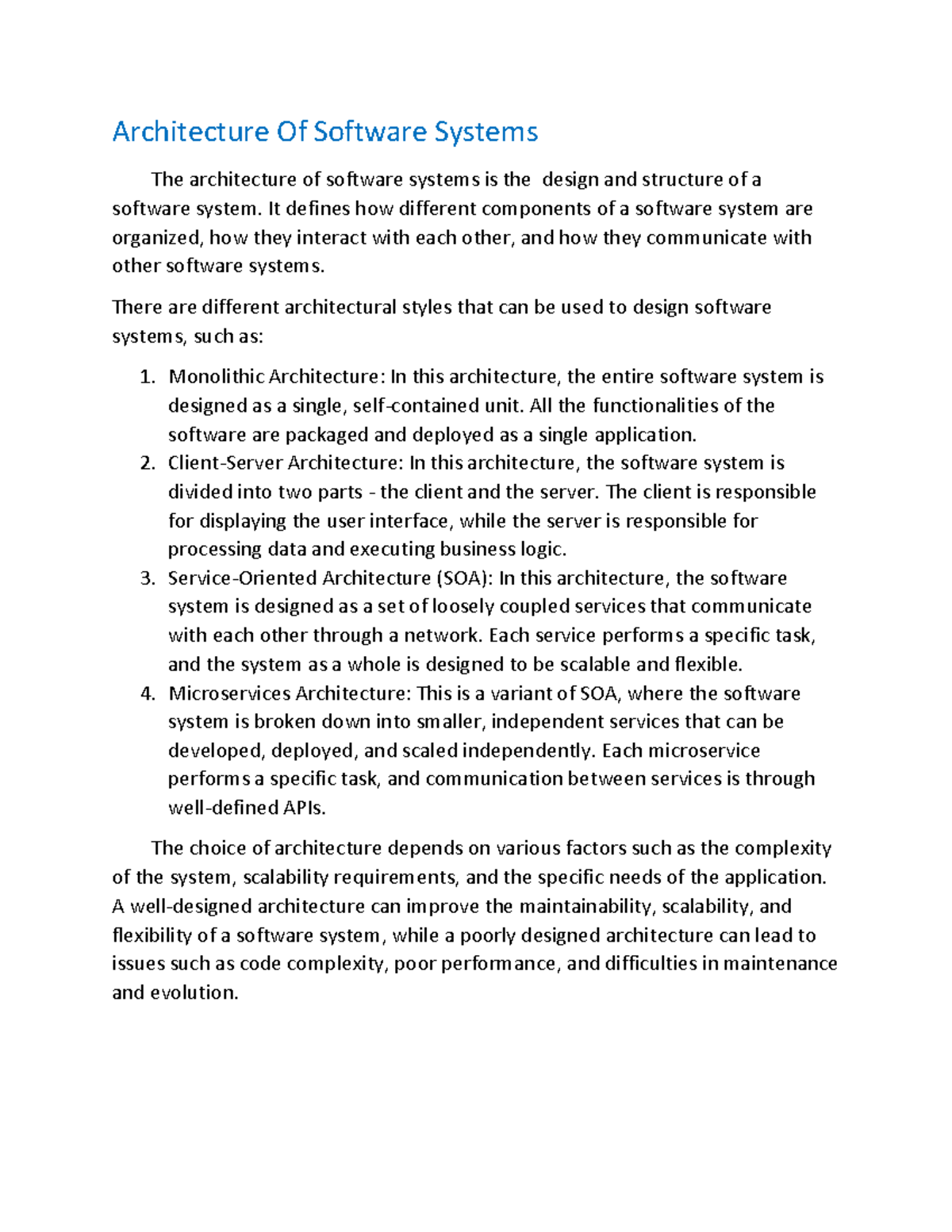 Document 34 (37) - Bob - Architecture Of Software Systems The ...