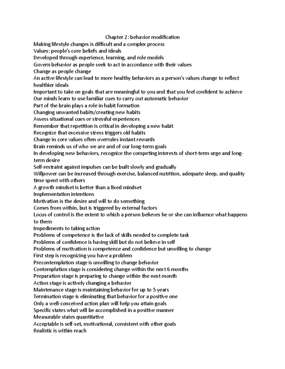 Chapter 2 - Rigsbee online - Chapter 2: behavior modification Making lifestyle changes is ...