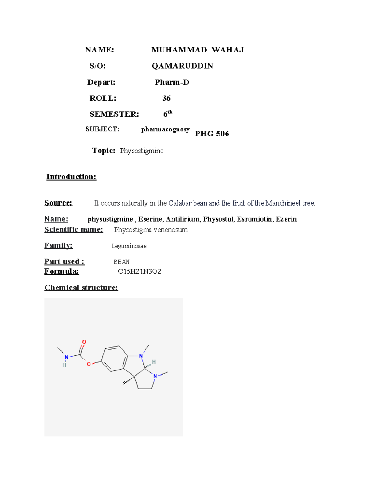 Assingment important - NAME: MUHAMMAD WAHAJ S/O: QAMARUDDIN Depart ...