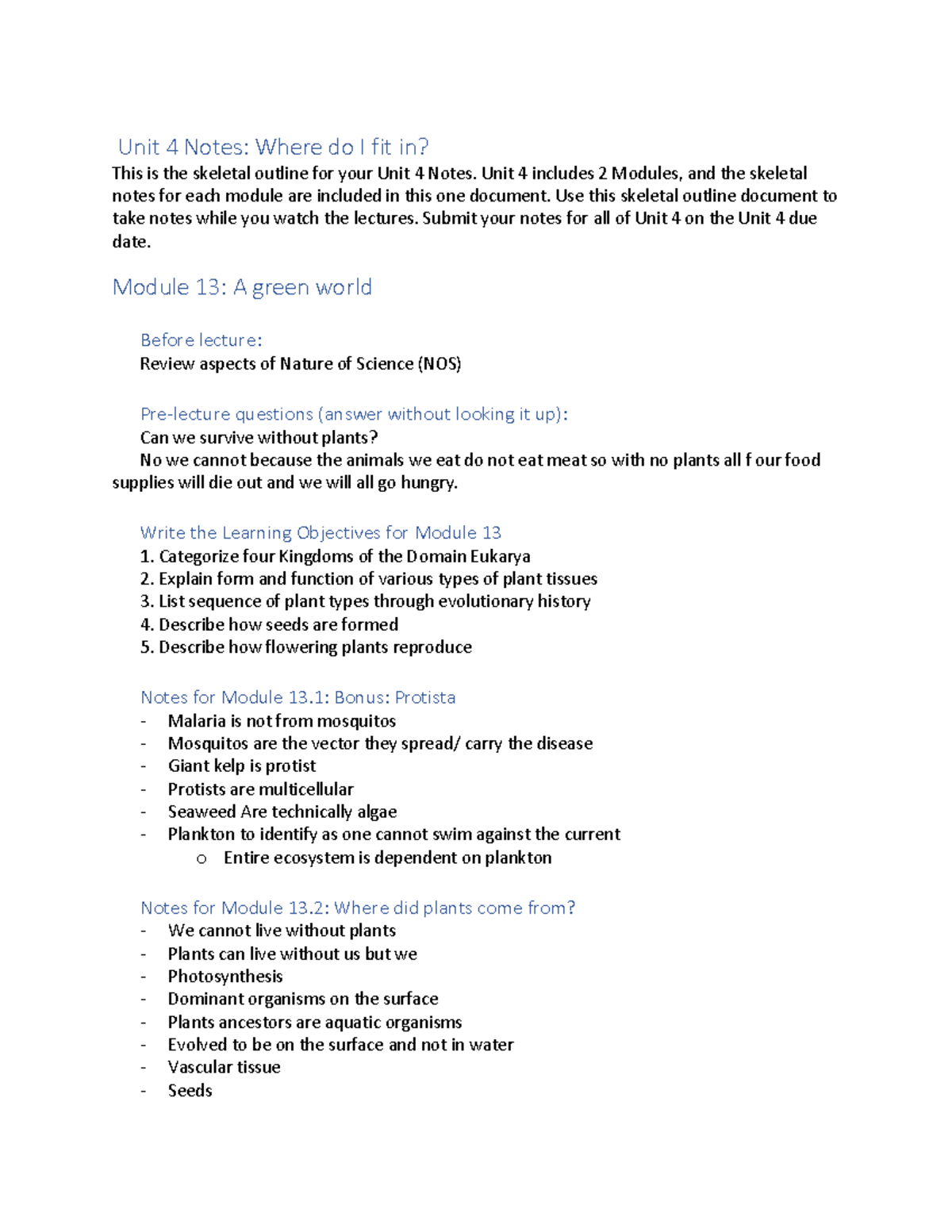 Unit 4 skeletal notes - Unit 4 Notes: Where do I fit in? This is the ...