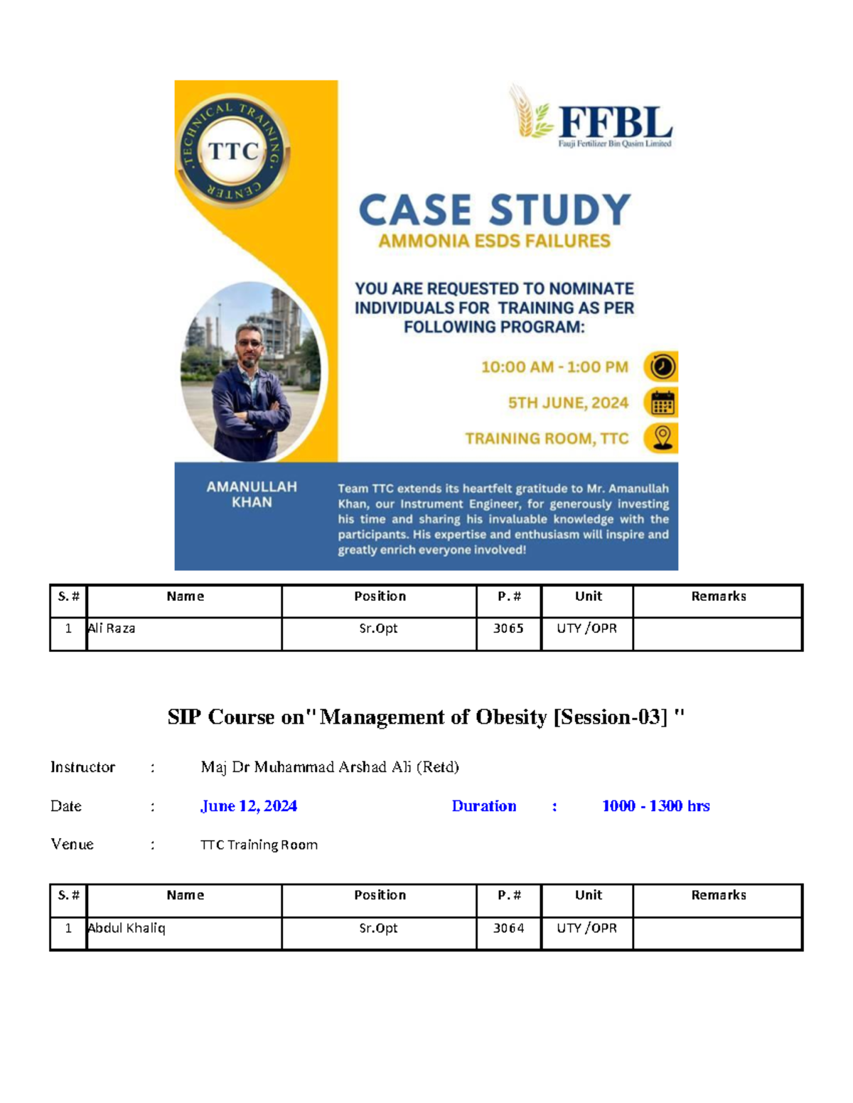 SIP Course on 5th & 12th June - digital logic and design - S. # Name ...