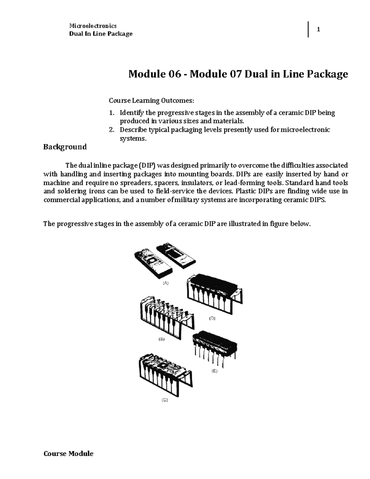 Module 6 - Module 7 - aceacsrse - Microelectronics Dual In Line Package ...