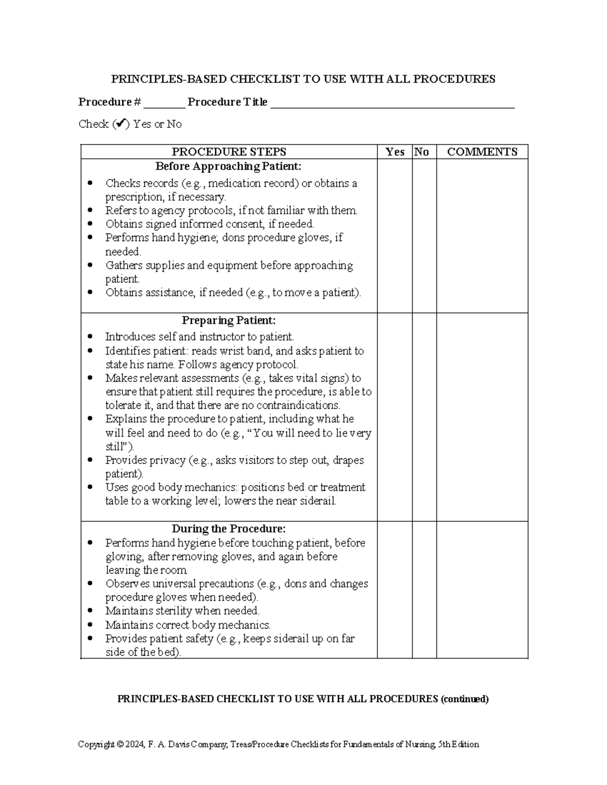 00 Principles-Based Checklist to Use With All Procedures-1 - Tagged ...