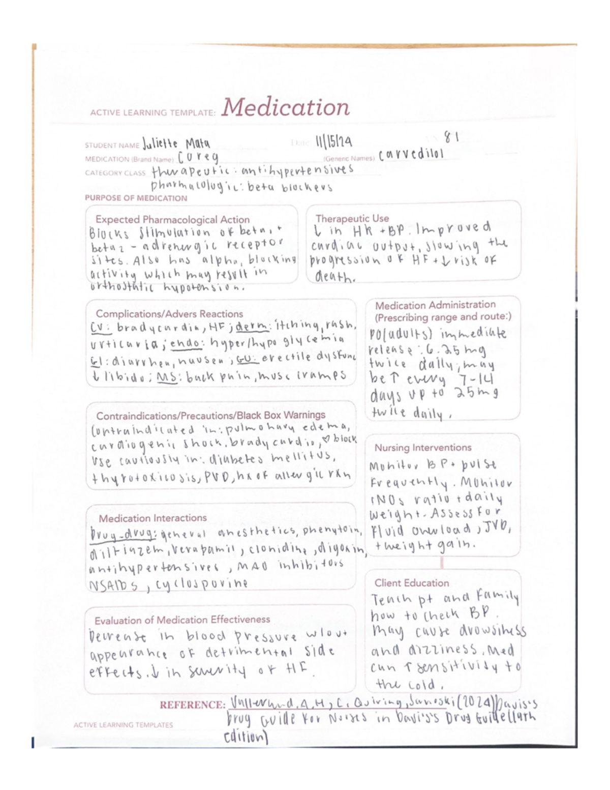 Active Learning Template 4 - ACTIVE LEARNING TEMPLATE: Medication ...