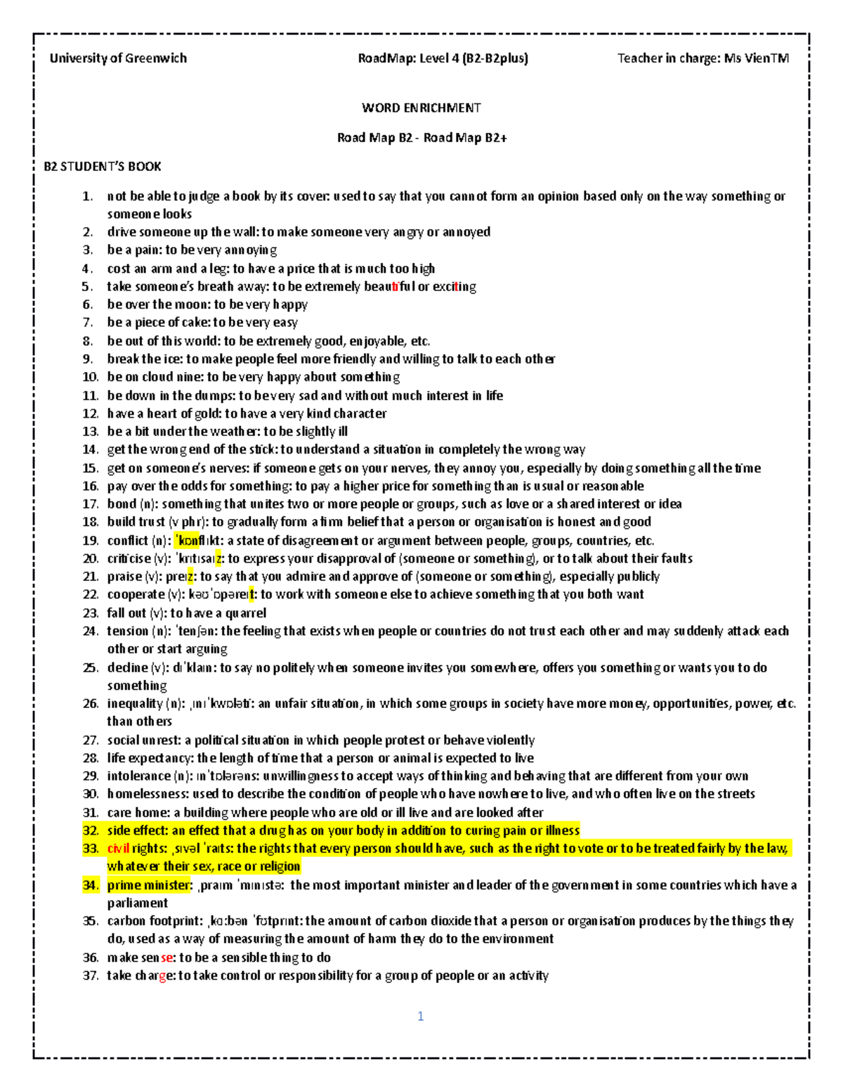 Vocab B2-B2PLUS - djfhakjsfhsajdkfhaslkfhs - WORD ENRICHMENT Road Map ...