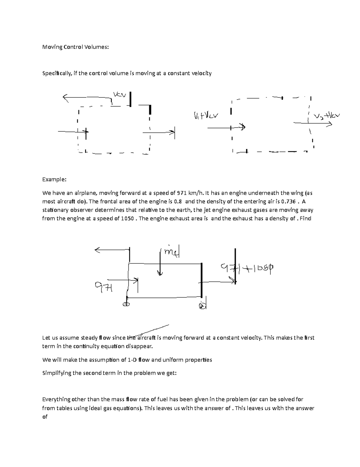 Moving Control Volumes (conservation of mass) - Moving Control Volumes ...