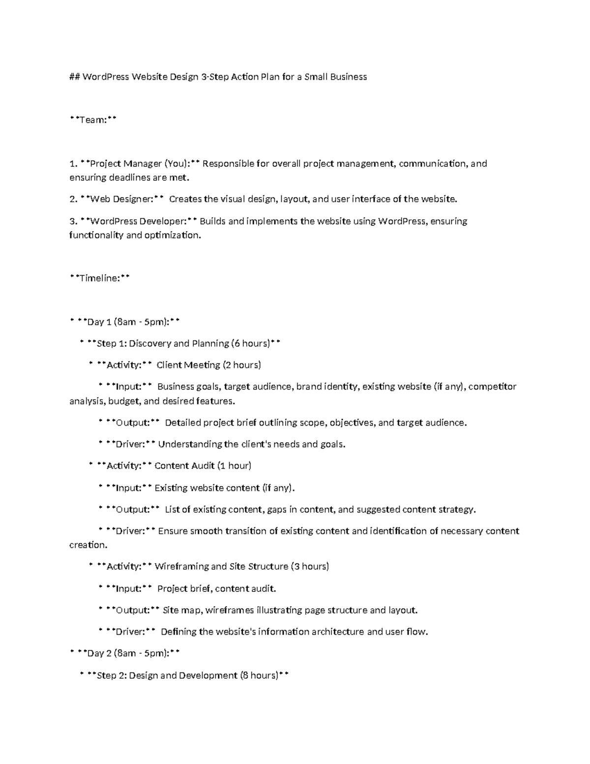 Document 1 of Notes - WordPress Website Design 3-Step Action Plan for a ...