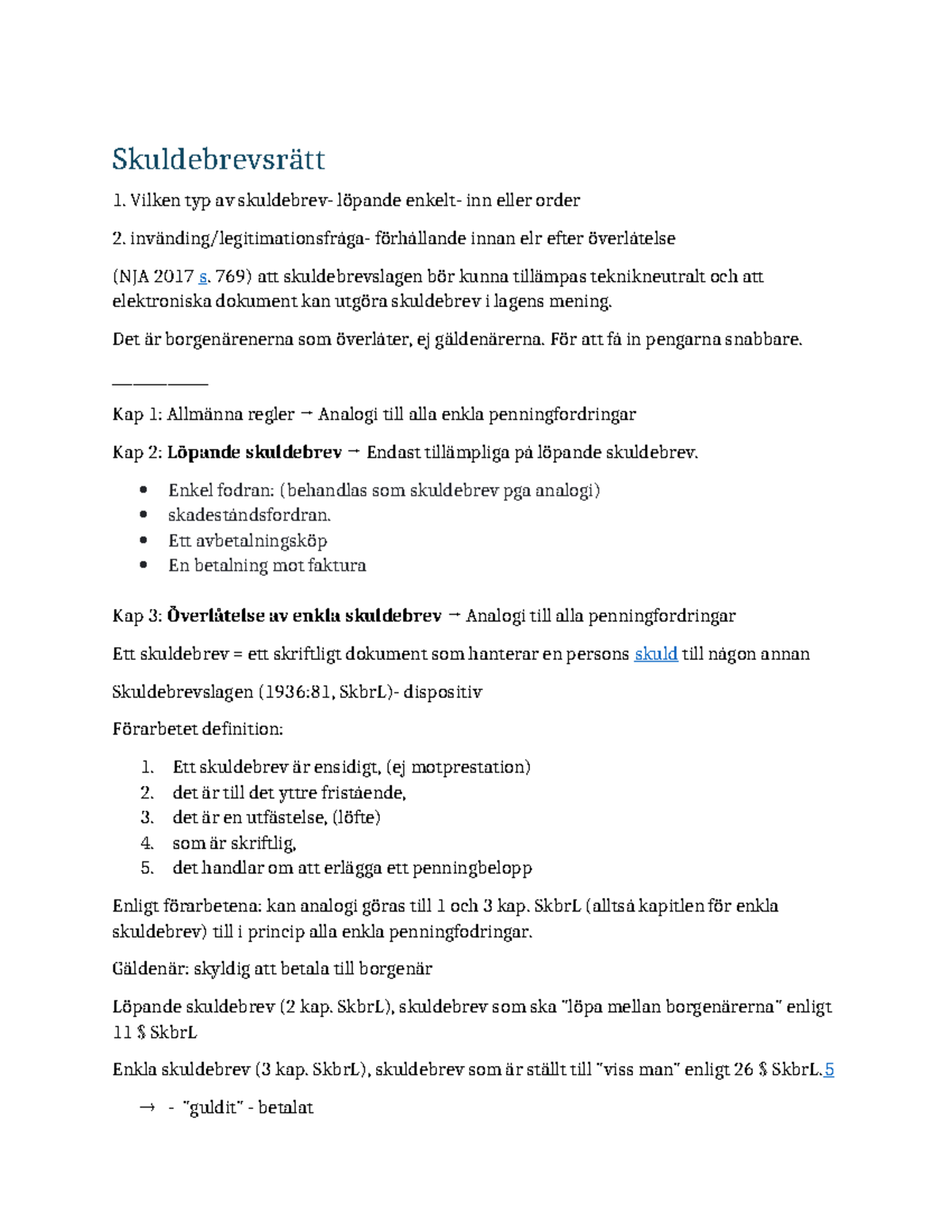 Skuldebrevsrätt - Skuldebrevsrätt Vilken typ av skuldebrev- löpande ...