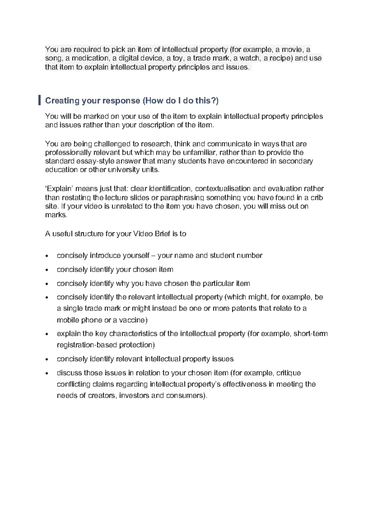 IP Assignment 1 - You are required to pick an item of intellectual ...