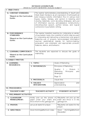 Lesson Plan Workplace Hazards and Risks - GRADE 7/ LESSON PLAN Region ...