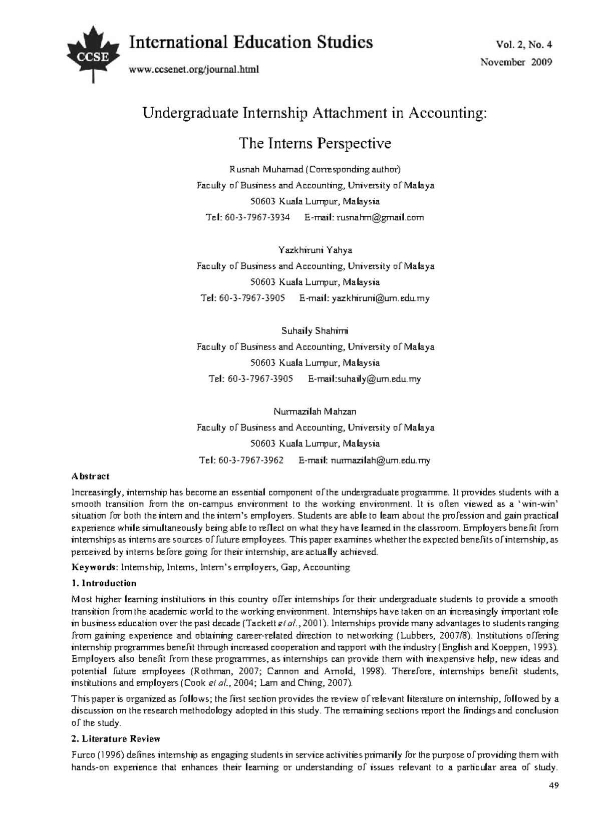 EJ1065745 - Final report of attachment - International Education ...