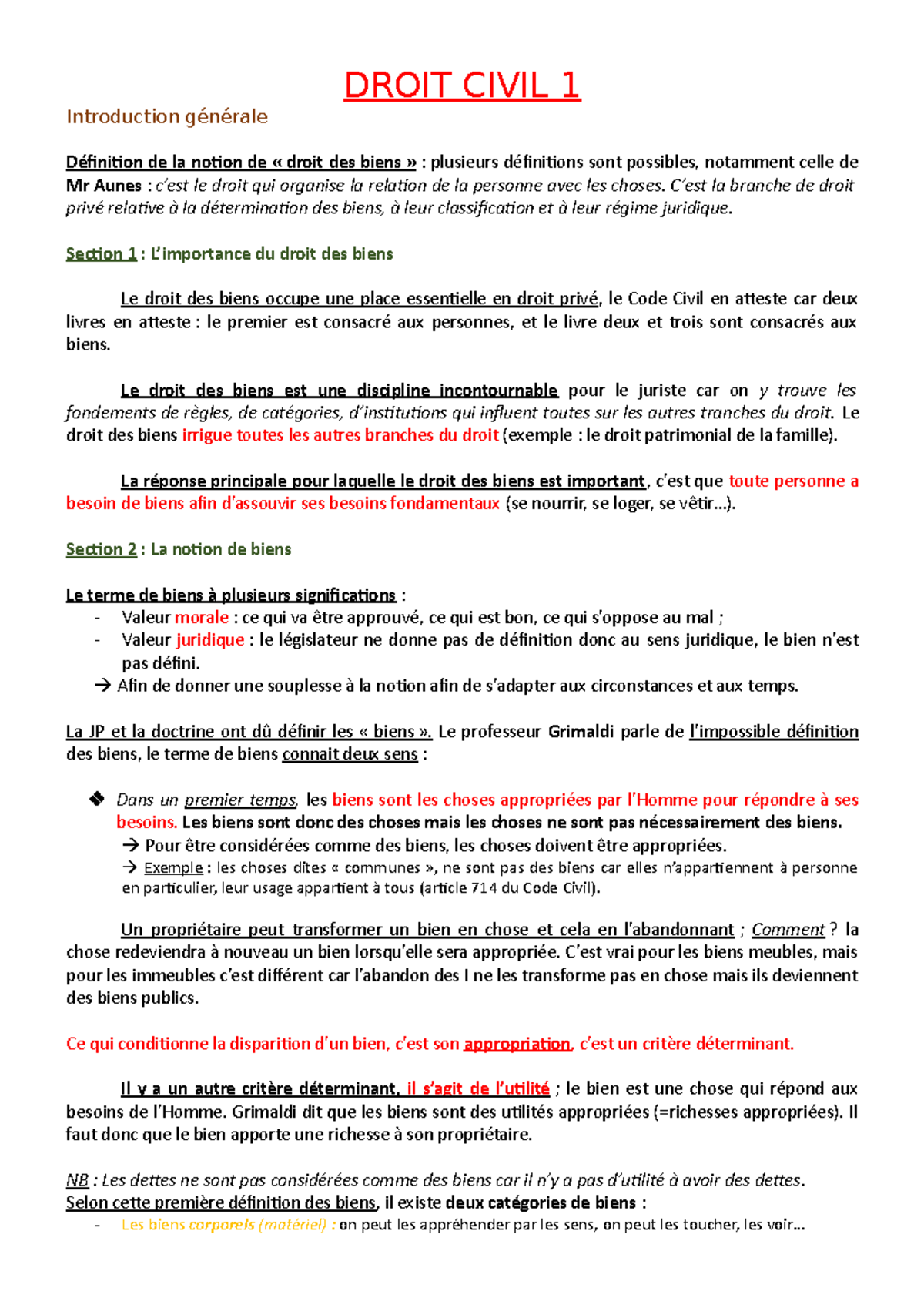 Droit- Civil-1-2020 2021 - DROIT CIVIL 1 Introduction générale ...