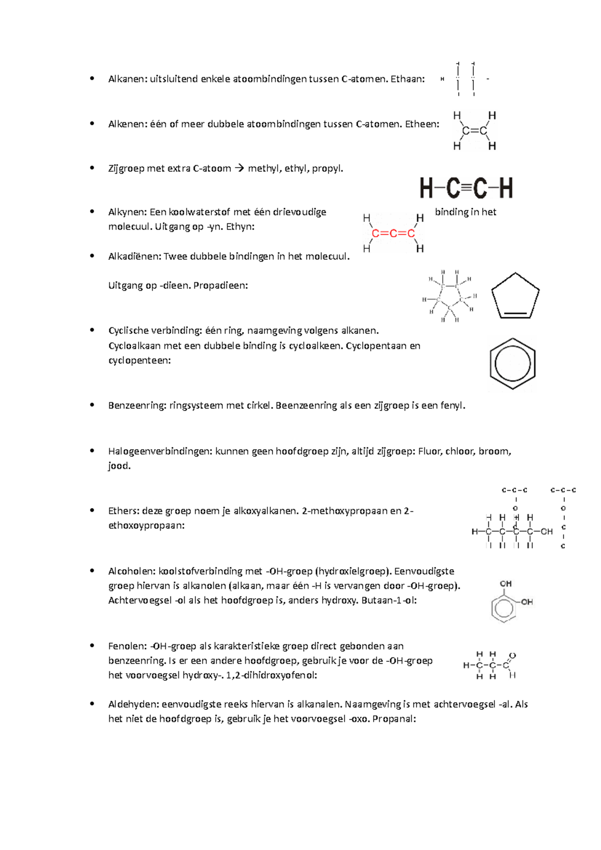 Scheikunde overzicht naamgeving atomen H6 - Alkanen: uitsluitend enkele ...