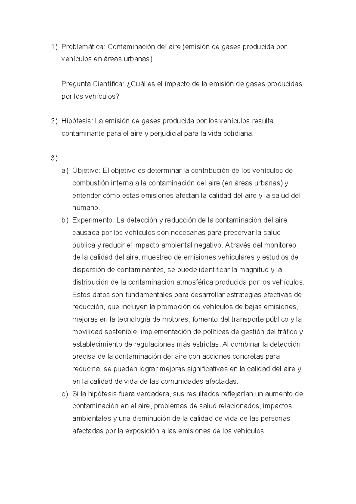 Tp ICy T - Un TP de ICyT - Problemática: Contaminación del aire ...