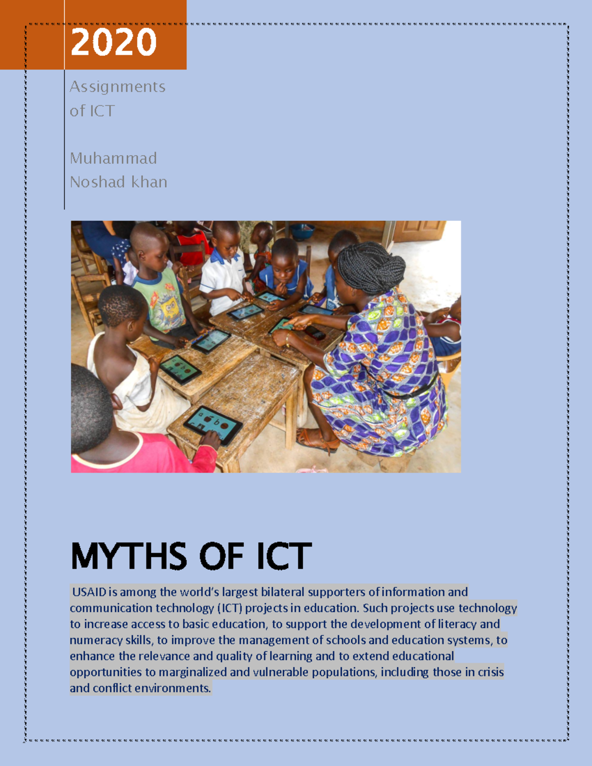 ICT In Education Assignment midterm - Assignments of ICT Muhammad ...