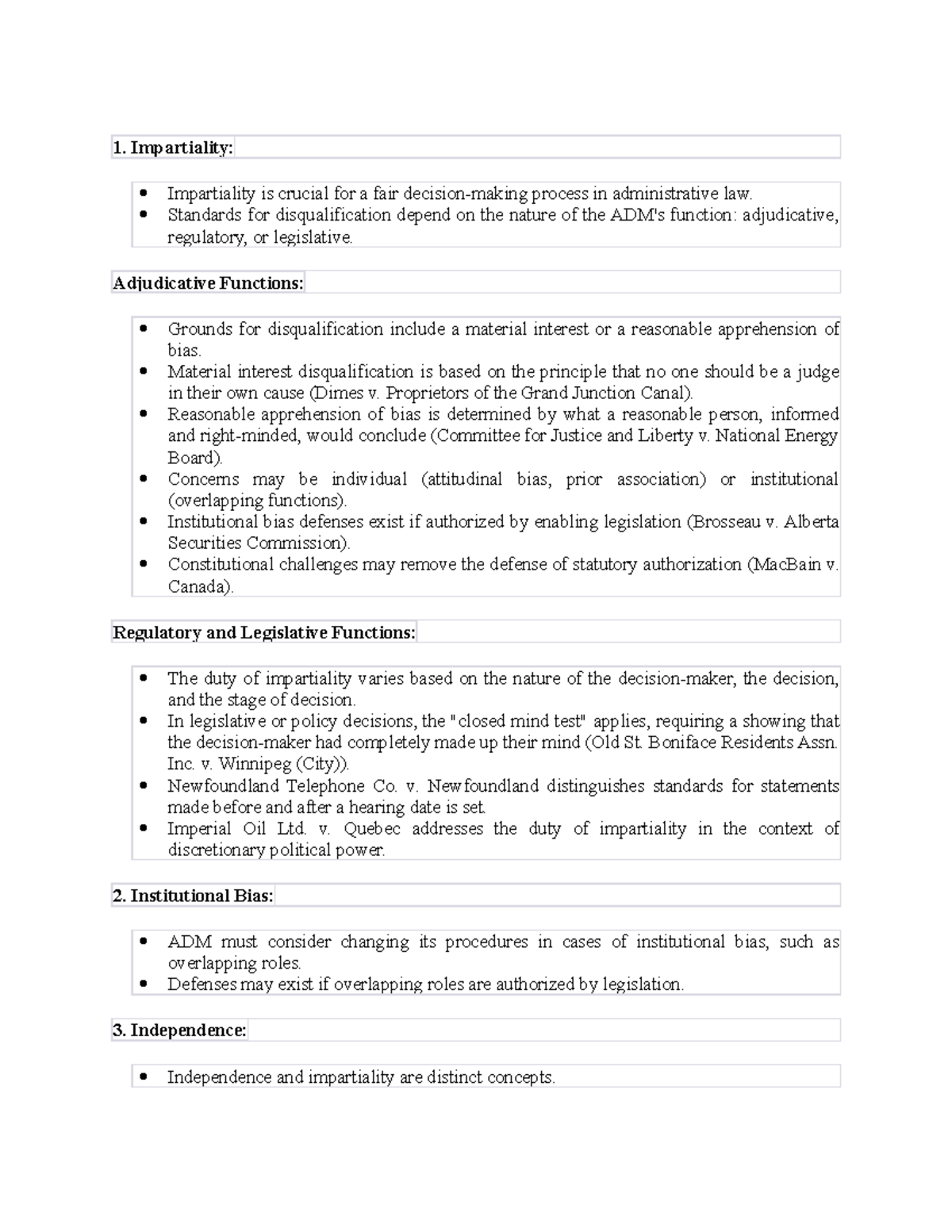 Impartiality of ADM - Summary of Notes - Impartiality: Impartiality is ...