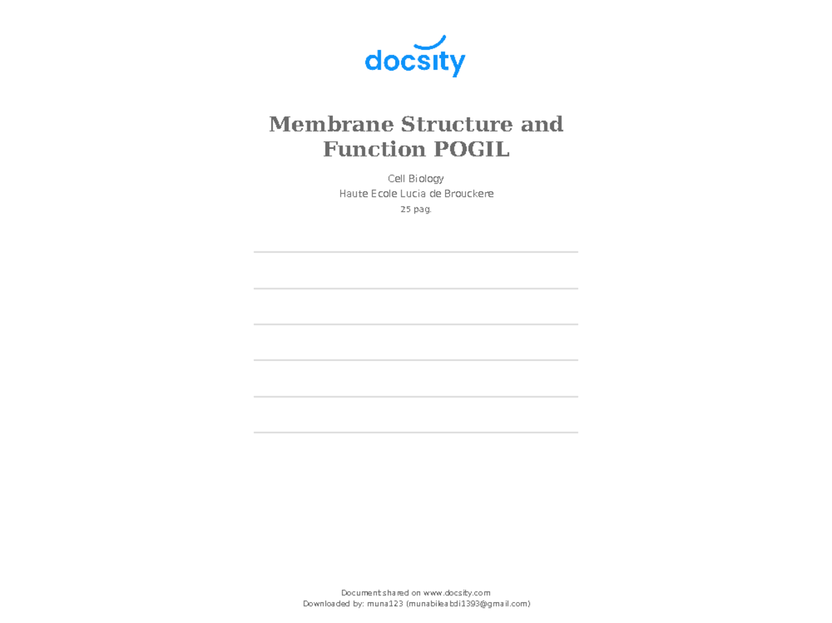 Docsity membrane structure and function pogil - ####### Membrane ...