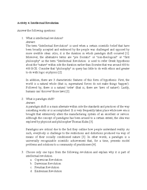 STS-Activity-6 - Assessment - Activity 06 - Intellectual revolutions ...