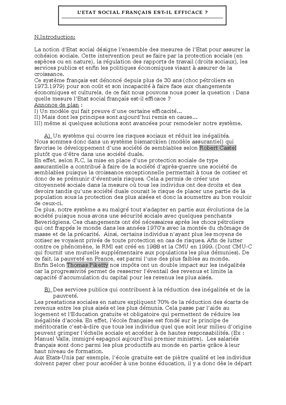 L'Etat social - Notes de cours 11 - N,Introduction: La notion d’Etat ...