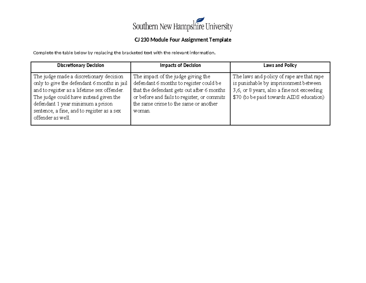 CJ 230 Module Four Assignment Template (1) - CJ 230 Module Four ...