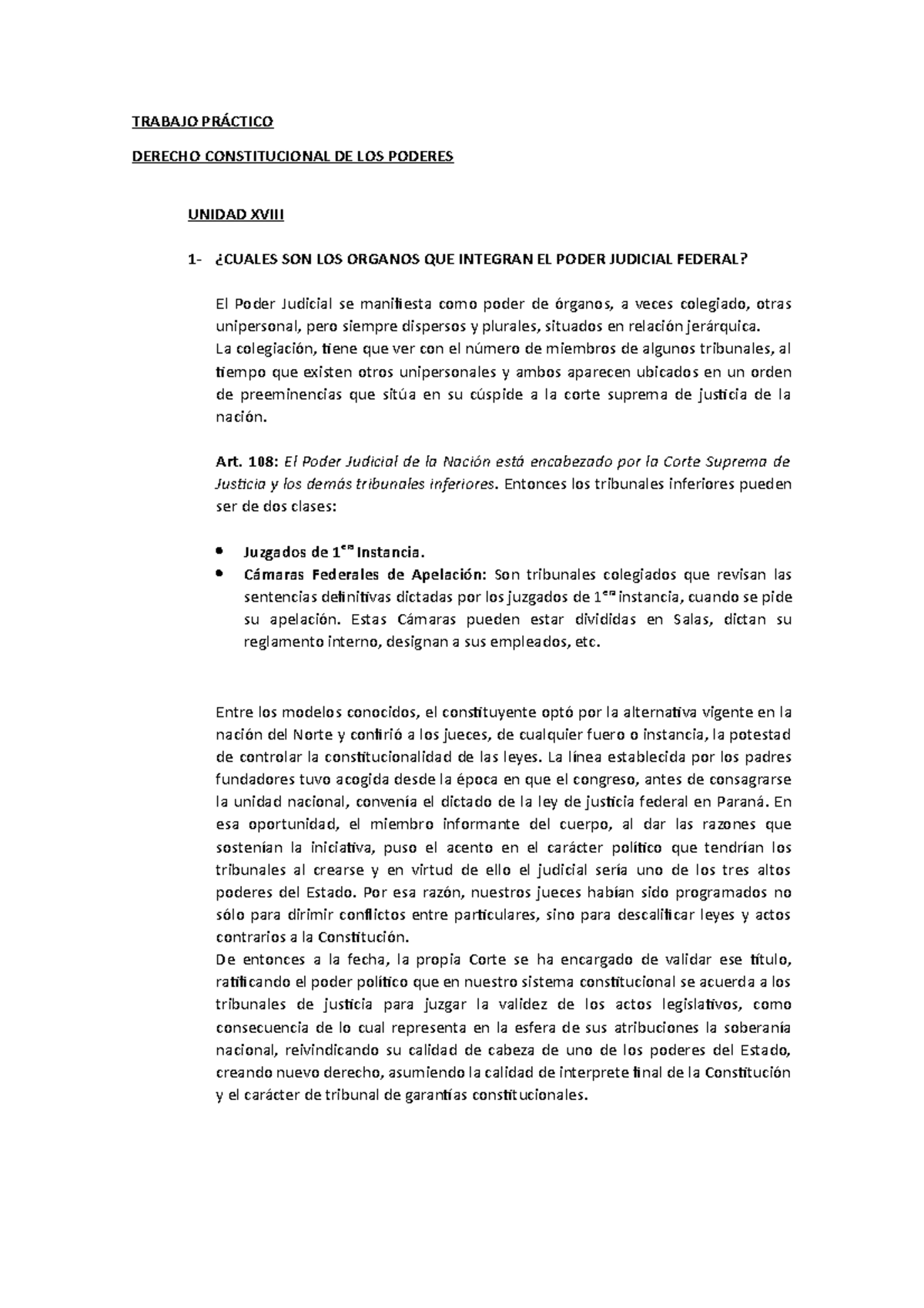 Trabajo Práctico Unidad XVIII Derecho Poderes - TRABAJO PRÁCTICO ...