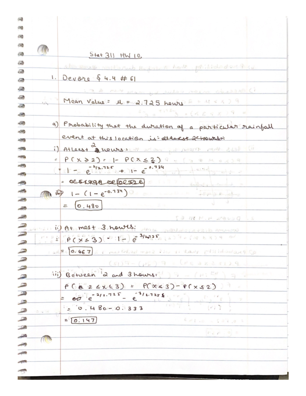 Stat 311 HW 10 - statistics homework - STAT 311 - Studocu