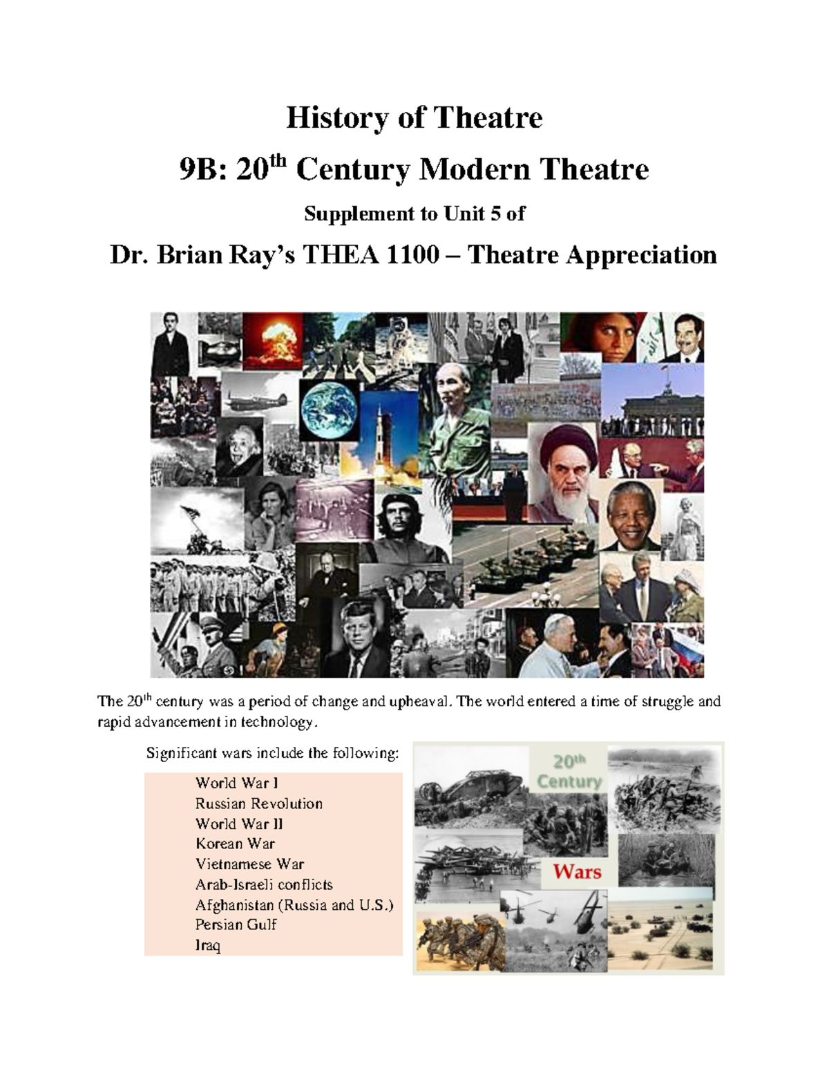9B 20th to Modern - Yeah - History of Theatre 9B: 20 th Century Modern ...