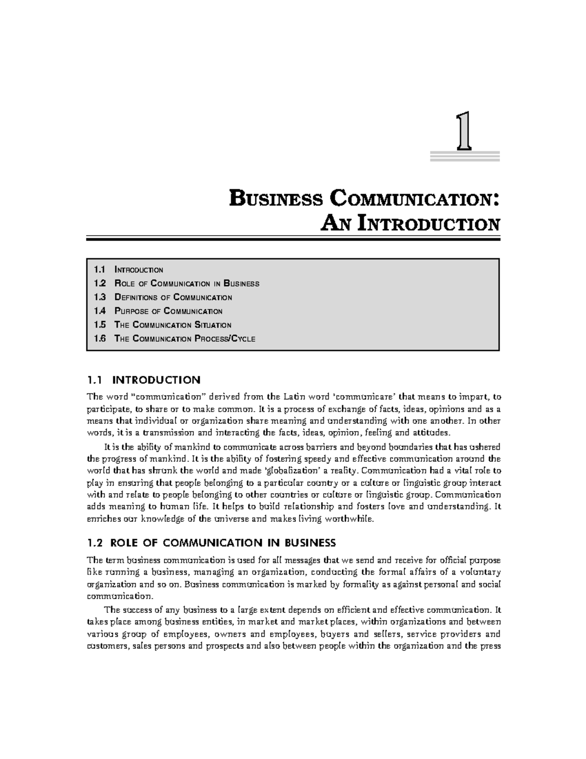 Business Communication AN Introduction - BUSINESS COMMUNICATION: AN INTRODUCTION 1 INTRODUCTION ...