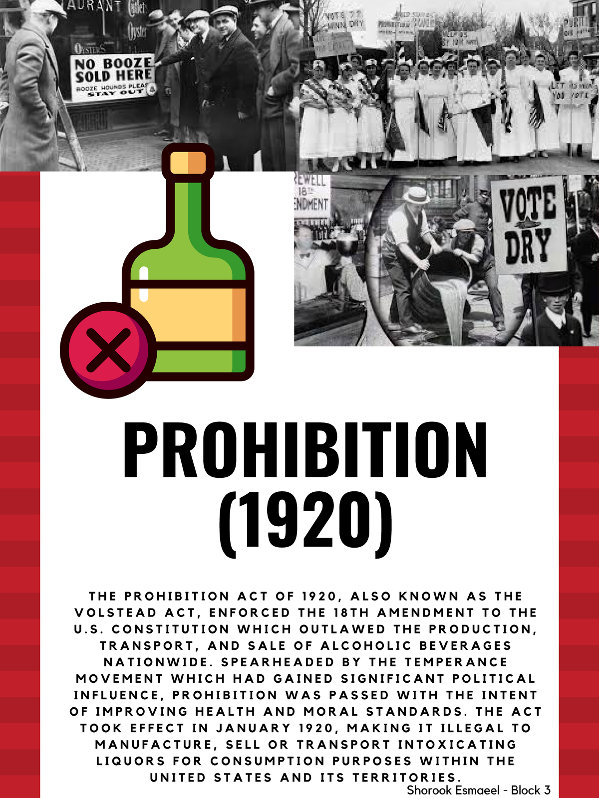 Prohibition (1920) - PROHIBITION (1920) Shorook Esmaeel - Block 3 T H E ...