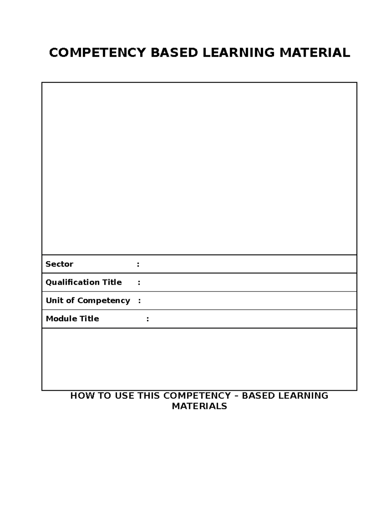 4 Competency-Based-Learning-Material - COMPETENCY BASED LEARNING MATERIAL Sector : Qualification ...