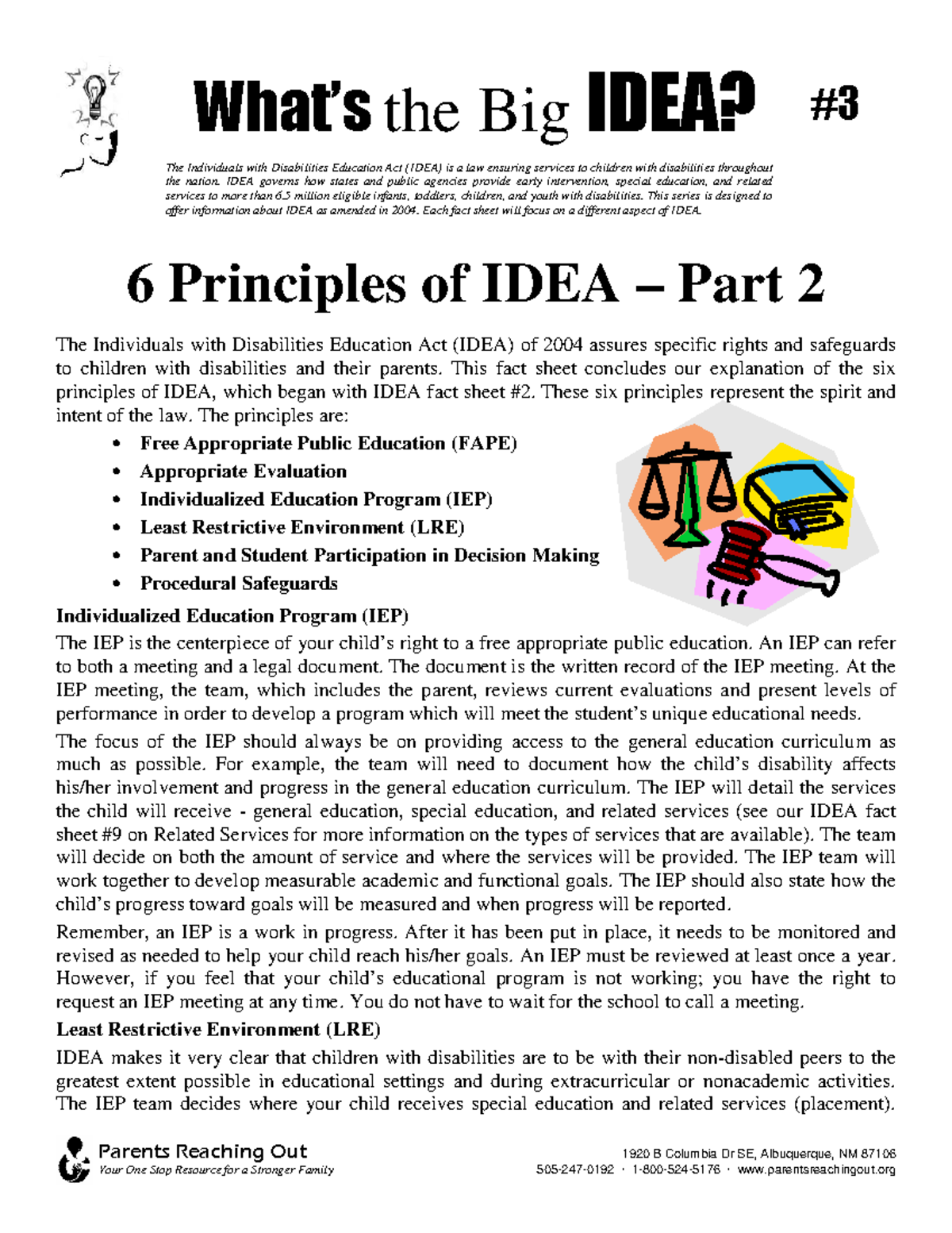 03 6 Principles of IDEA Part 2 - What’s the Big IDEA? Parents Reaching ...