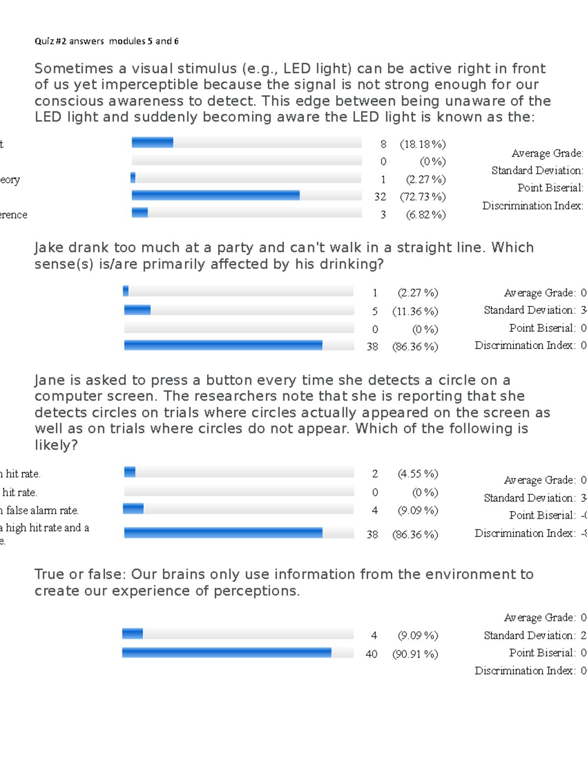 Study notes for quiz #2 - Sometimes a visual stimulus (e., LED light ...