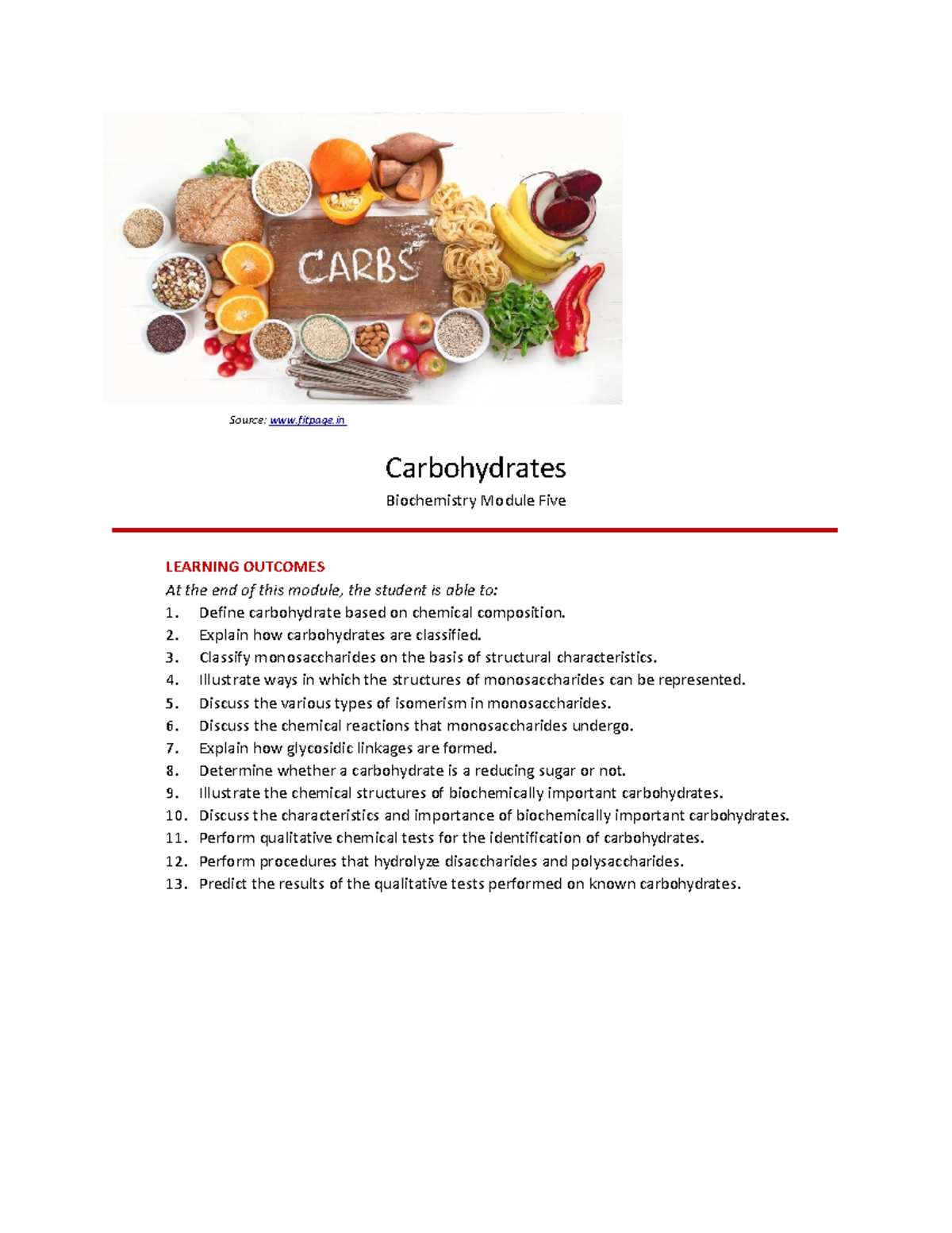 5-Carbohydrates - notes - Source: fitpage Carbohydrates Biochemistry ...