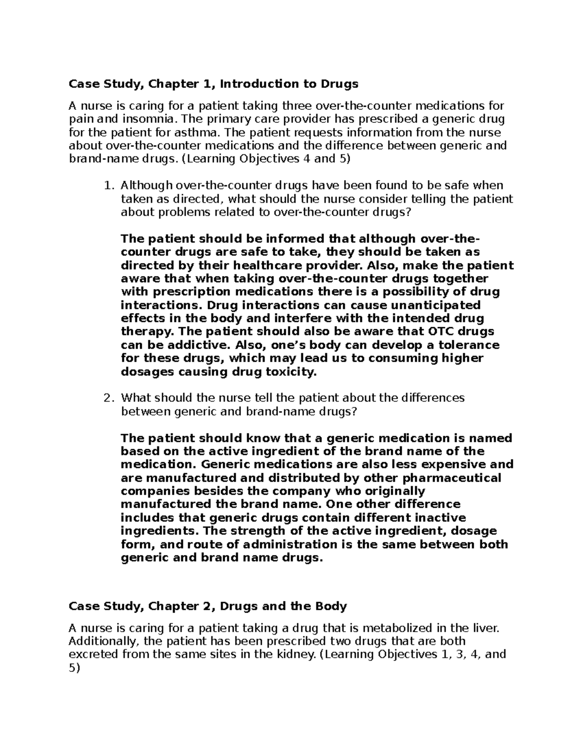 Assignment 1, 2, 3.Pharm 18 - Case Study, Chapter 1, Introduction to ...