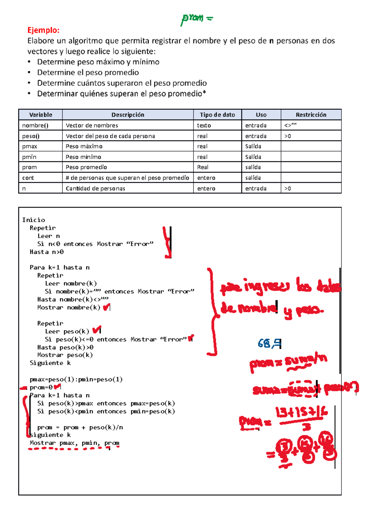 Ejercicios y actividades con vectores- Algoritmos - UPC - Studocu