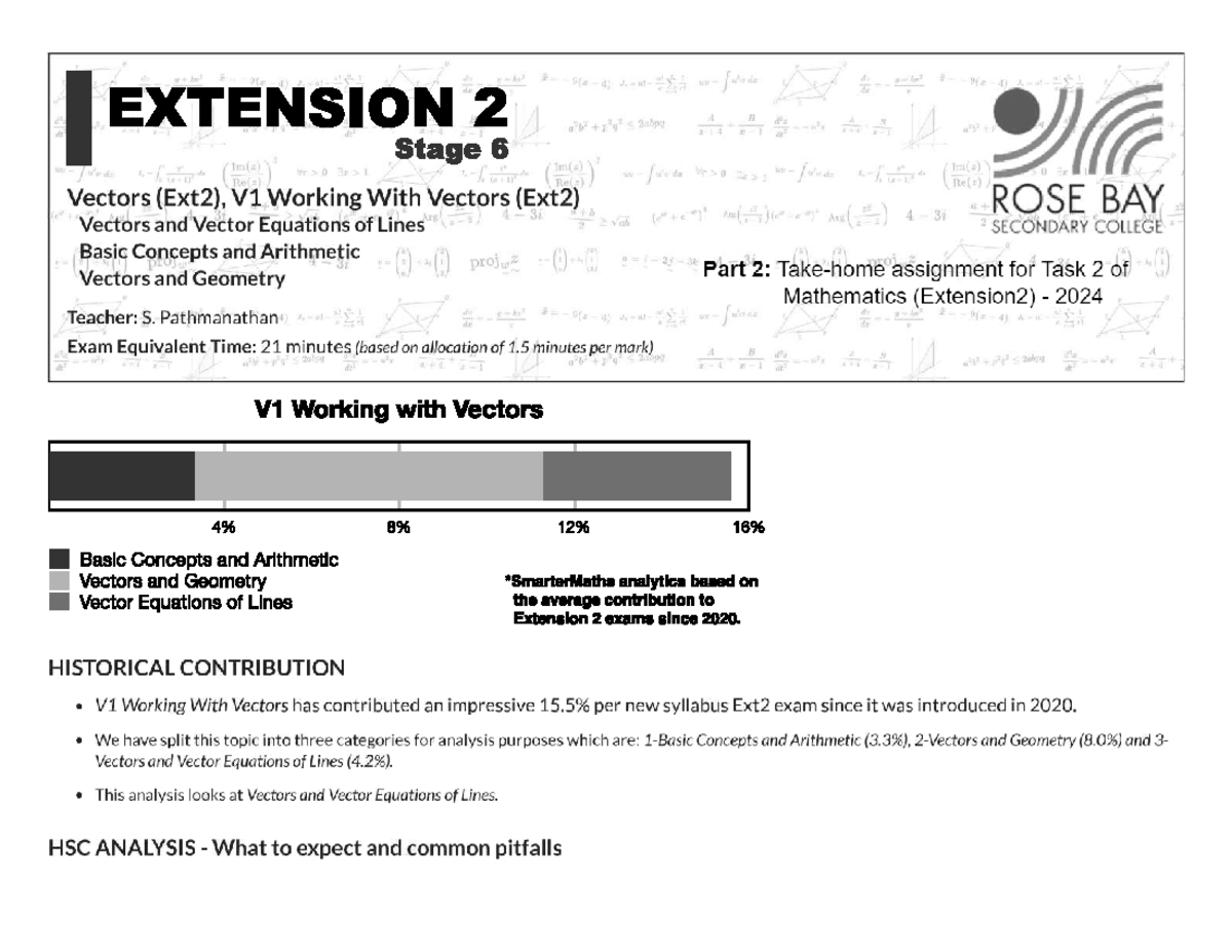 Extension 2 (Vectors)-Question Bank-Task 2 (2024) - EXTENSION 2 Stage 6 ...